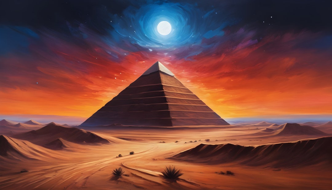 Pyramid at Night 4k Wallpaper - Etsy