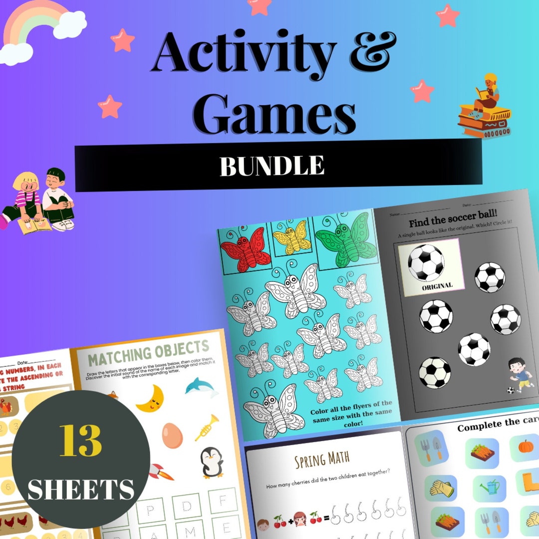 Preschool Plus Kindergarten Bundle: Interactive Worksheets and Learning ...