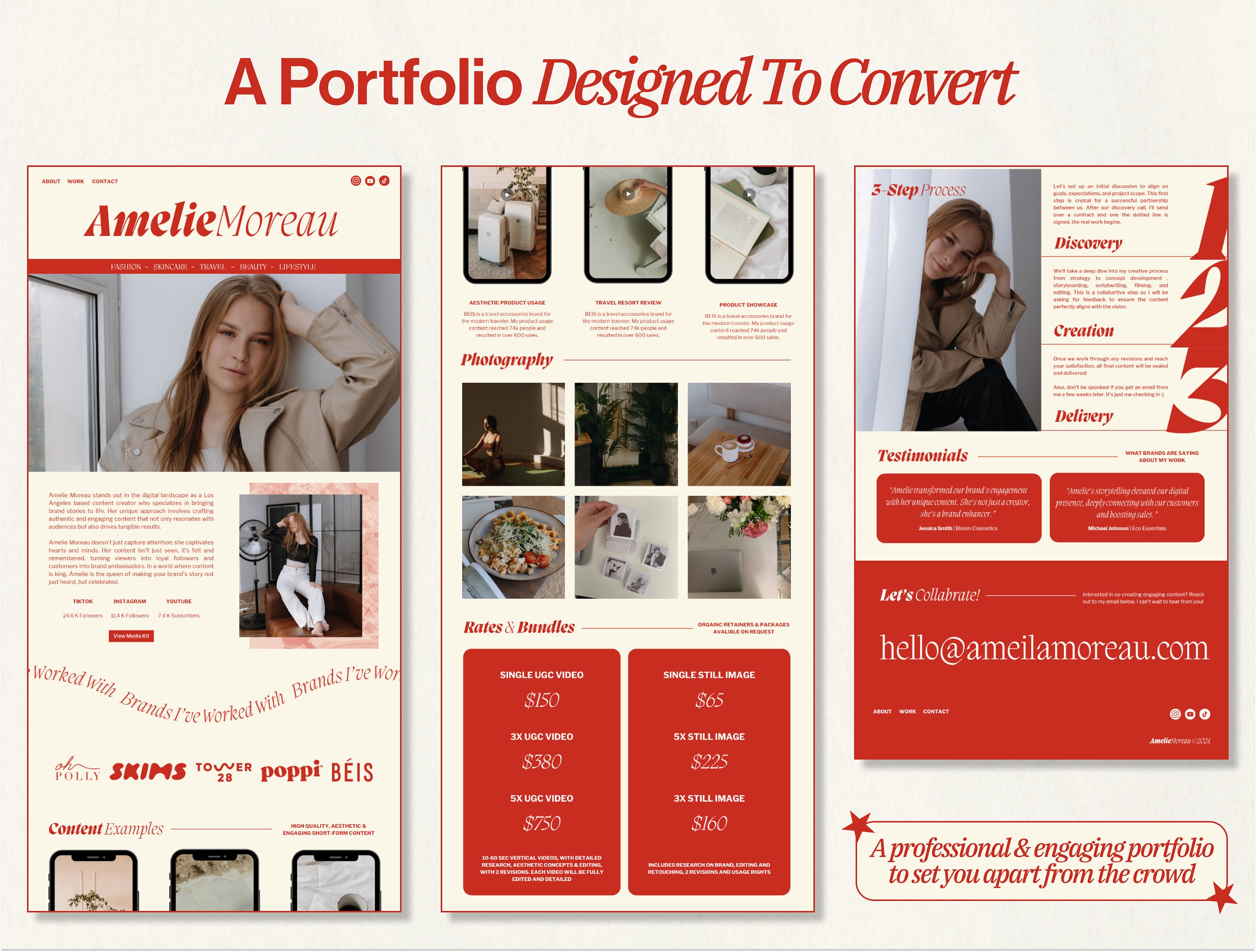 UGC Portfolio Canva Website Template | for Social Media Influencers ...