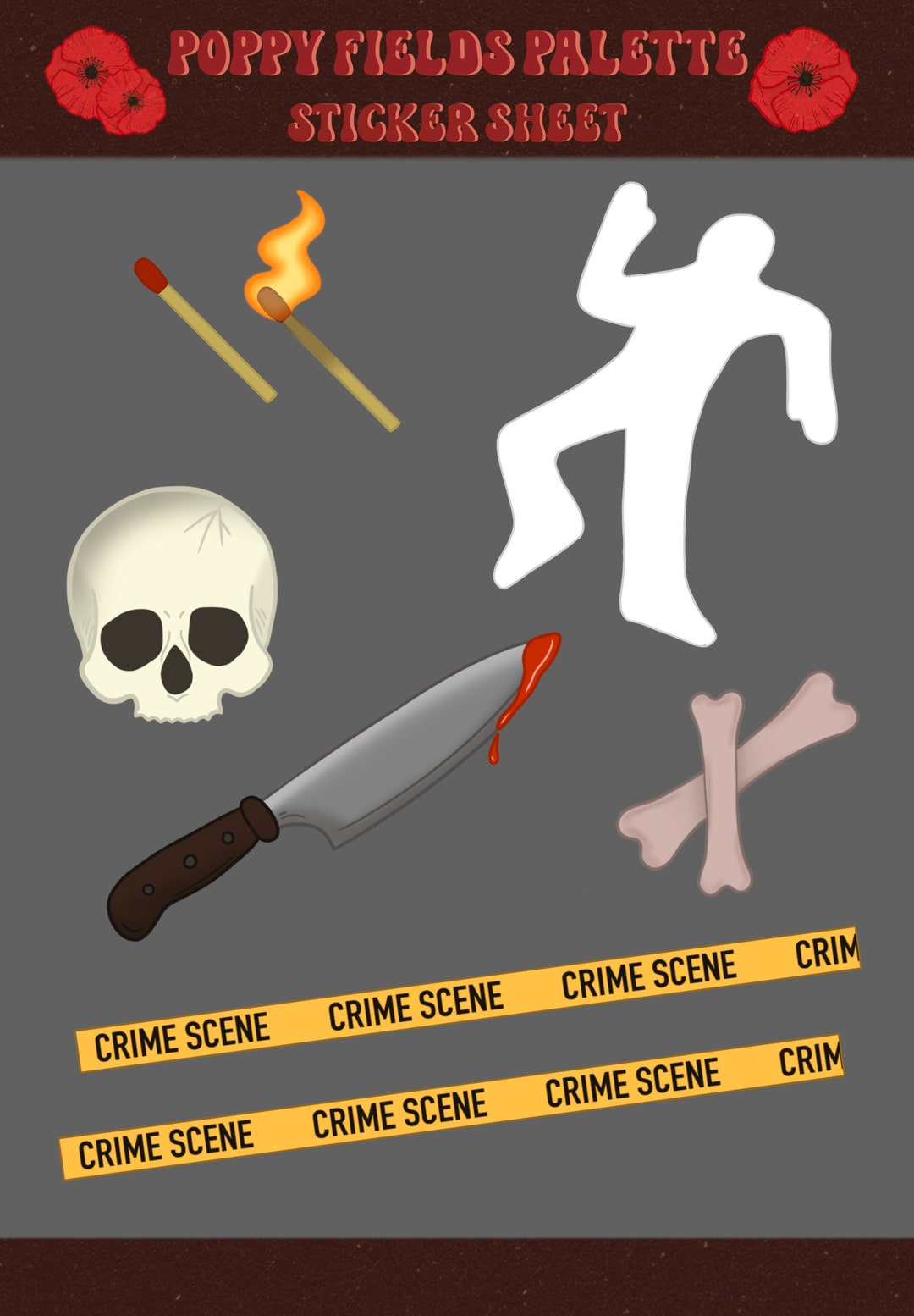 Crime Scene Sticker Pack - Etsy UK