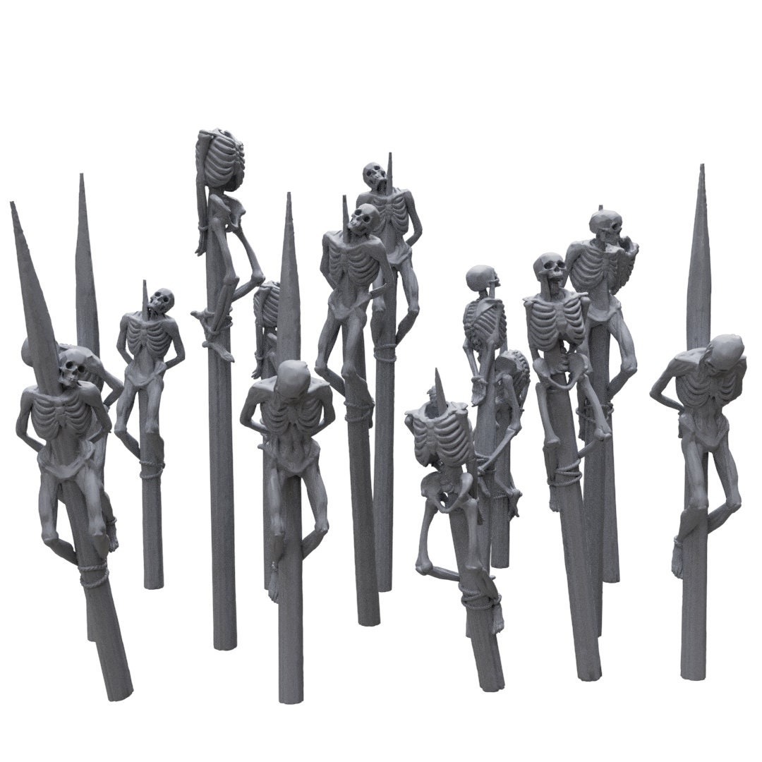 Impaled Skeletons for Base and Terrain Decoration X30 - Etsy