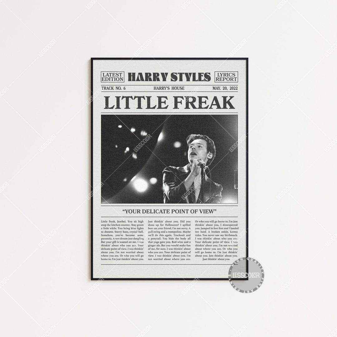Harry Styles Retro Newspaper Print, Little Freak Poster, Little Freak ...