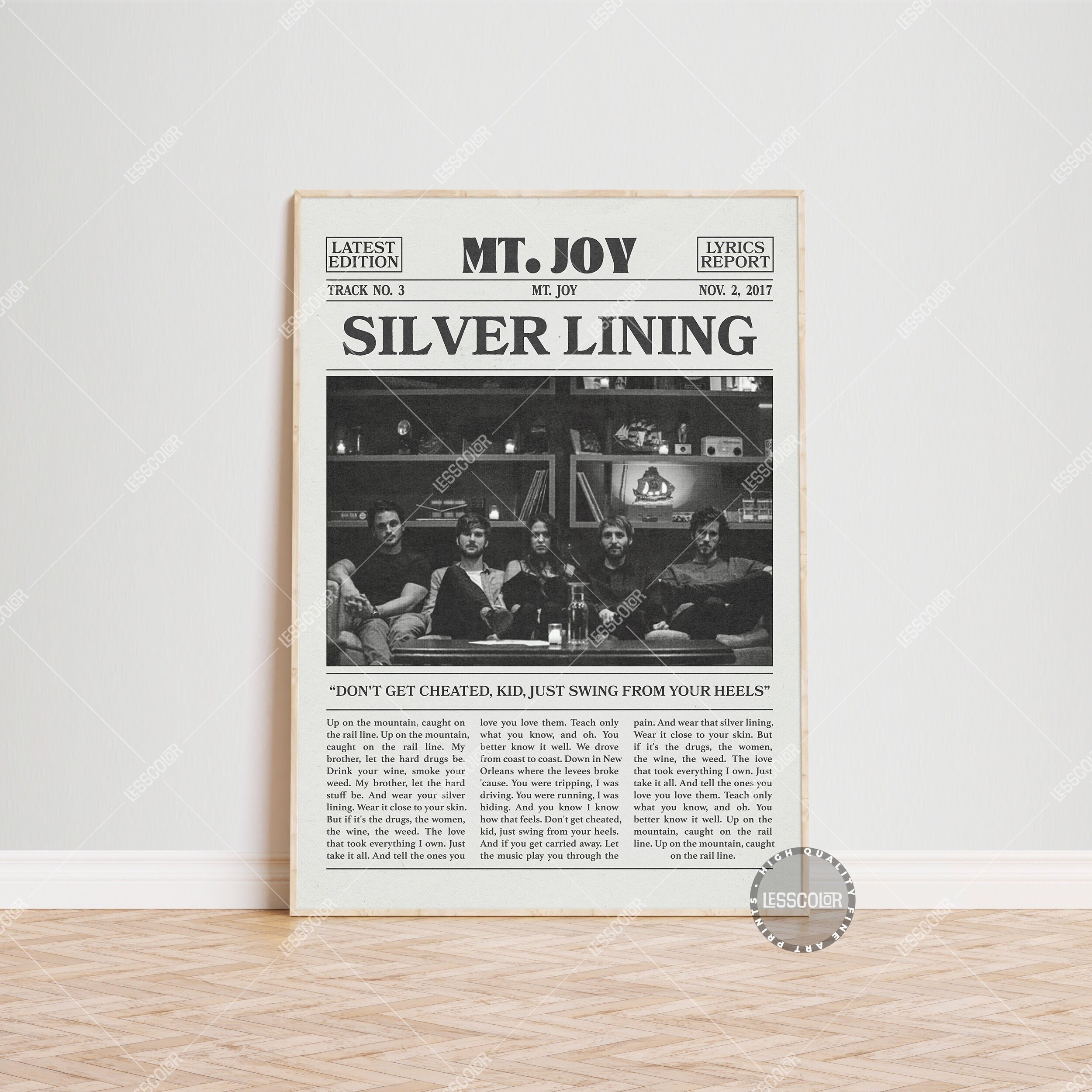 Mt. Joy Retro Newspaper Print, Silver Lining Poster, Silver Lining ...