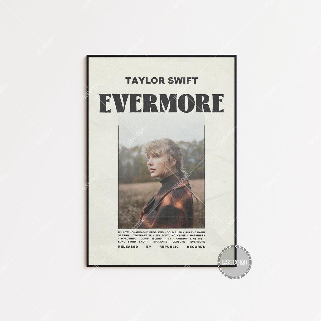 Taylor Swift Posters / Evermore Poster / Album Cover Poster, Poster ...