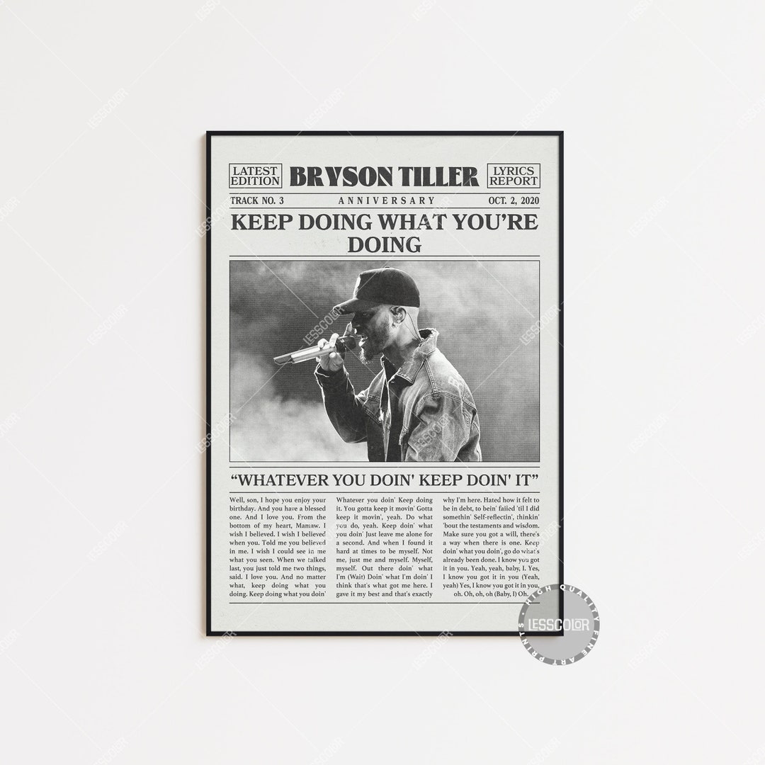 Bryson Tiller Newspaper Print, Aniveserry Poster, Aniveserry Lyrics ...