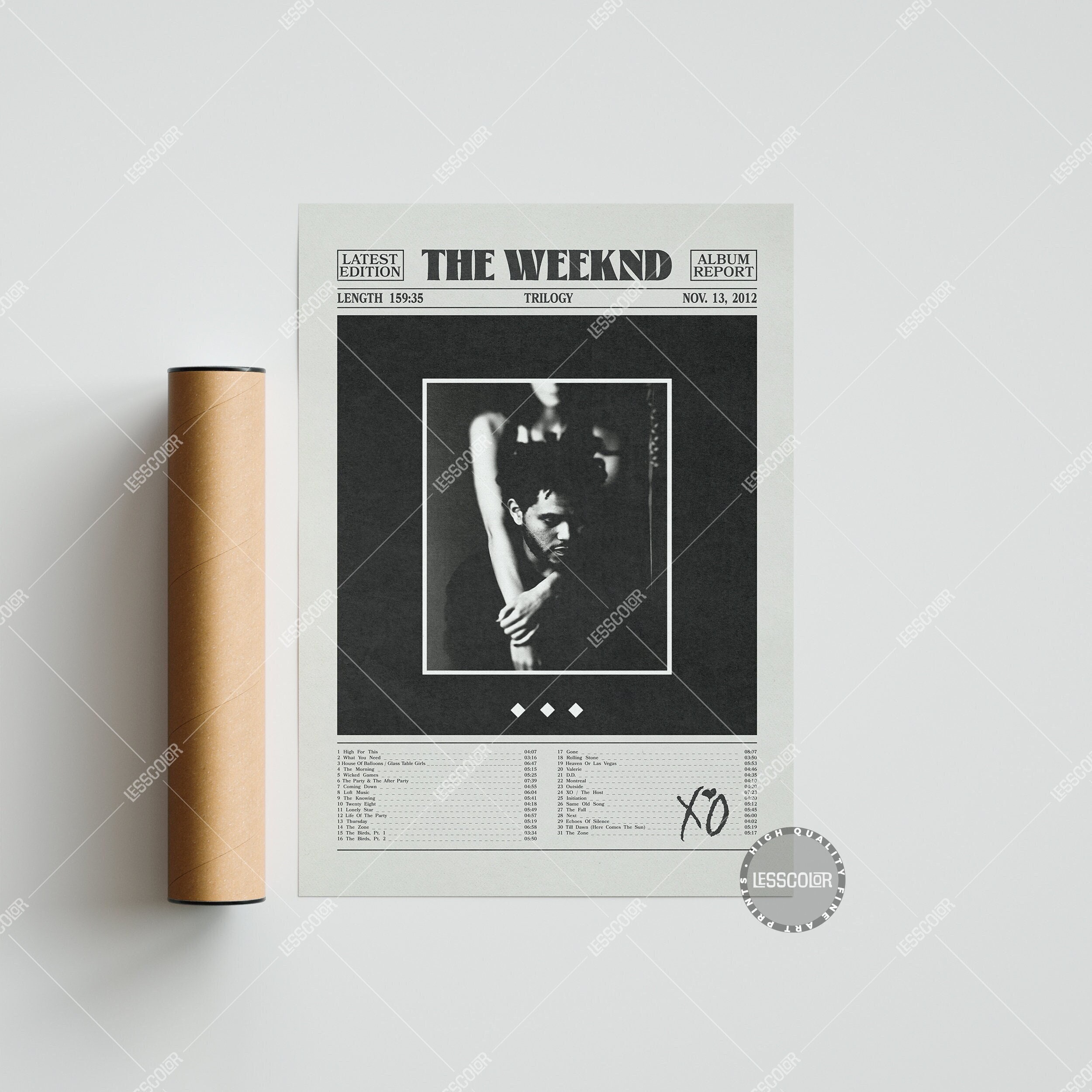 The Weeknd Retro Newspaper Print, Trilogy Poster, the Weeknd Poster ...