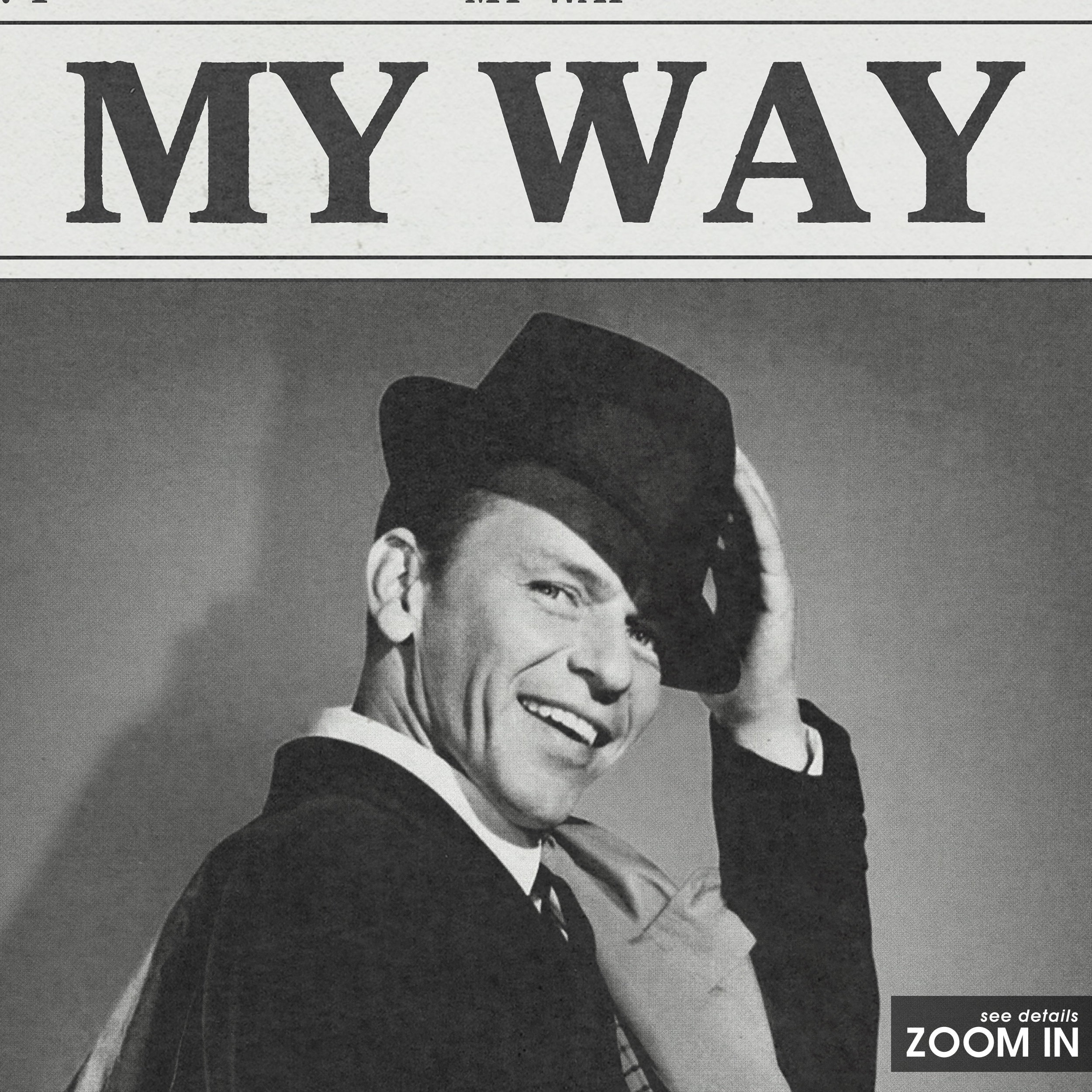 Frank Sinatra Retro Newspaper Print, My Way Poster, My Way Print, Frank ...