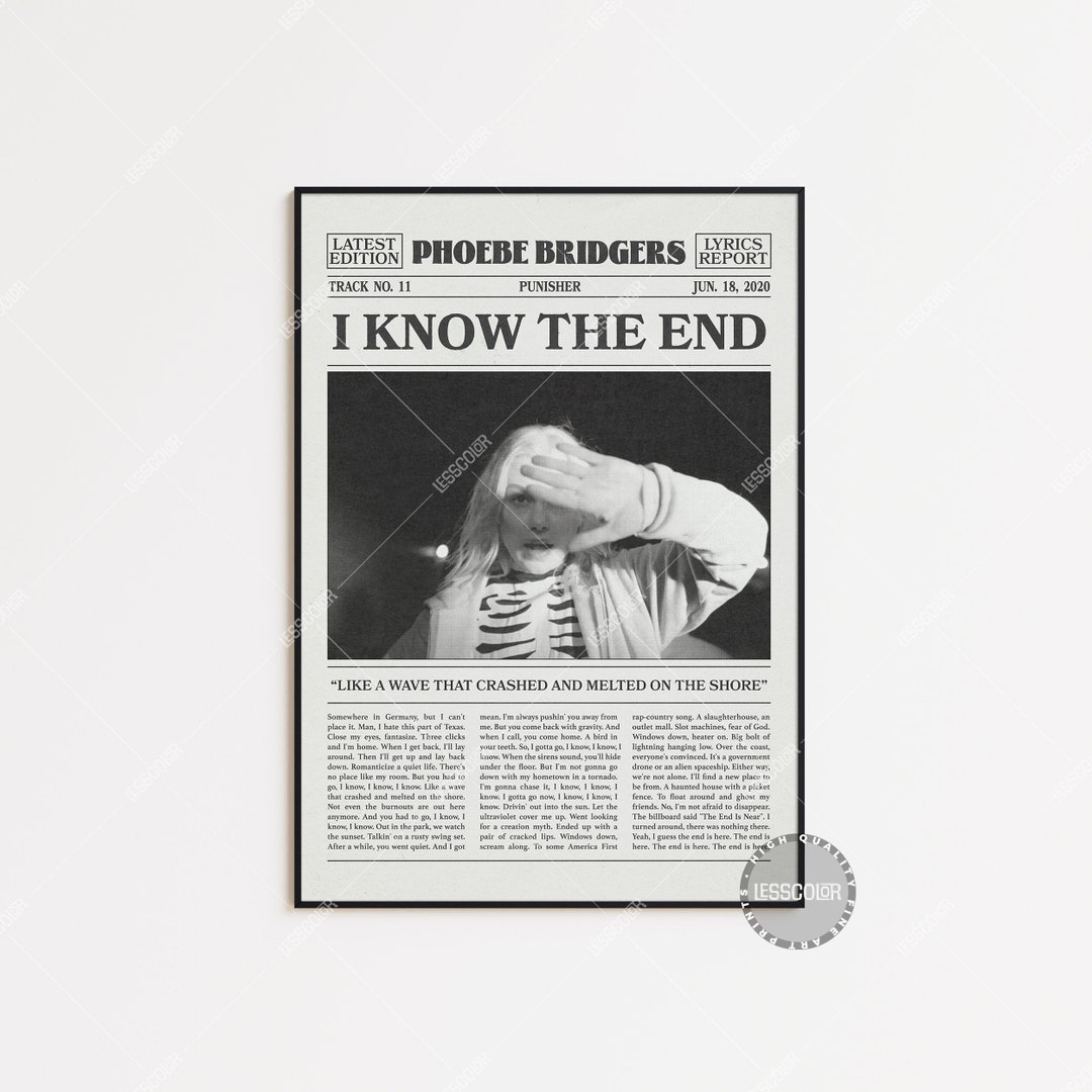 Phoebe Bridgers Retro Newspaper Print, I Know the End Poster, I Know ...