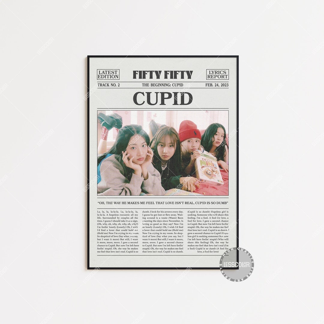 FIFTY FIFTY Retro Newspaper Print, Cupid Poster, Cupid Lyrics Print ...
