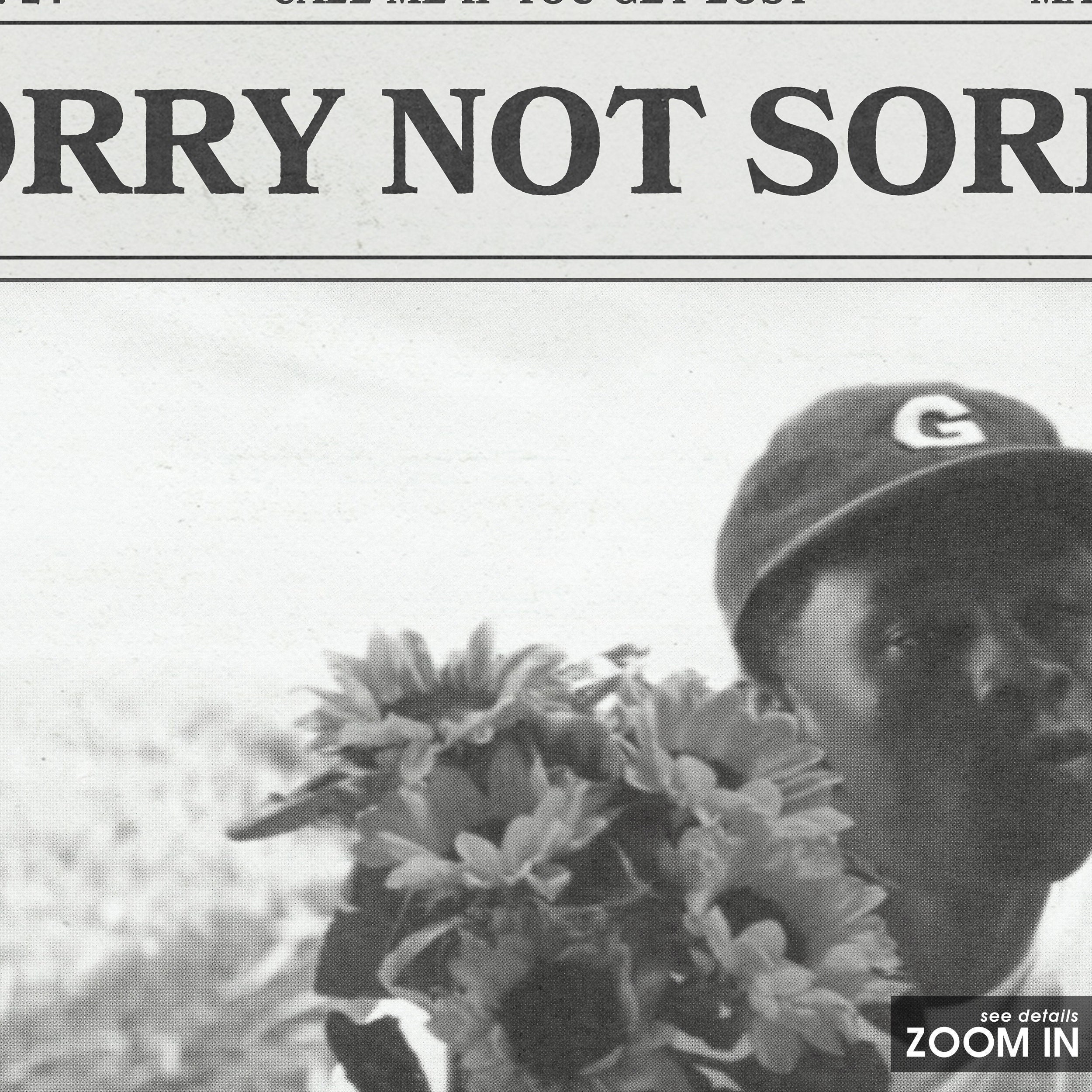 Tyler, the Creator Retro Newspaper Print, SORRY NOT SORRY Poster ...