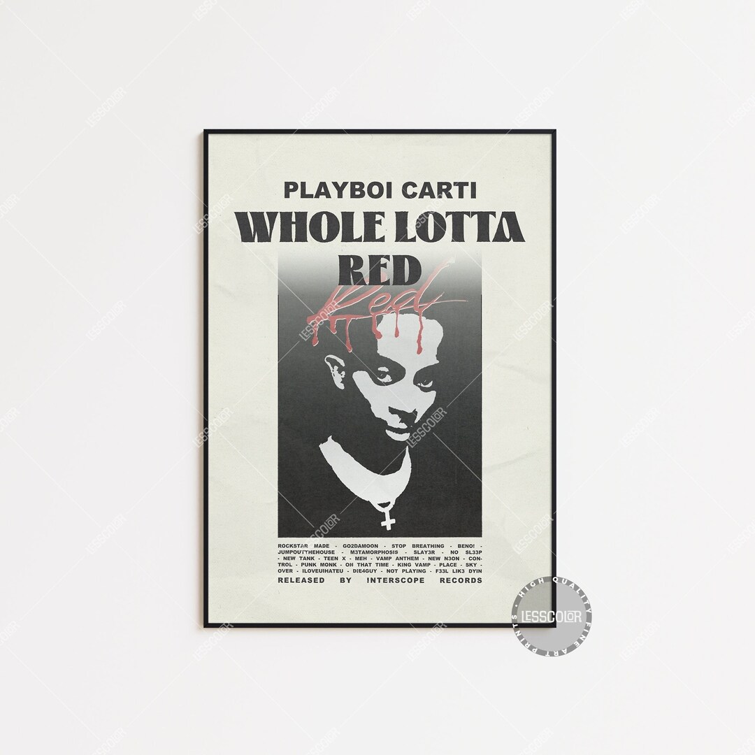 Playboi Carti Posters / Whole Lotta Red Poster, Tracklist Album Cover Poster, Print Wall Art ...