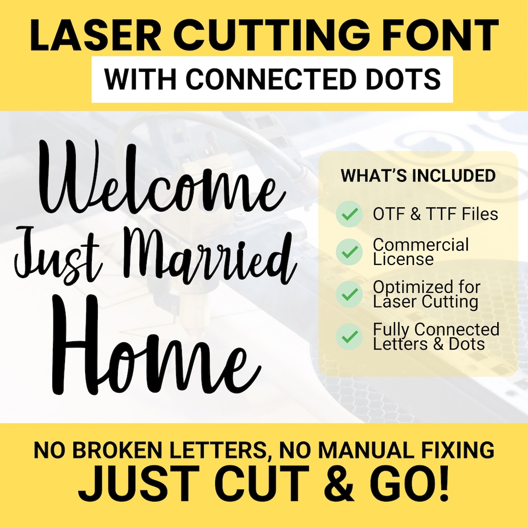 Laser Ready Connected Font, No Rework Needed, Font for Laser Cutting ...