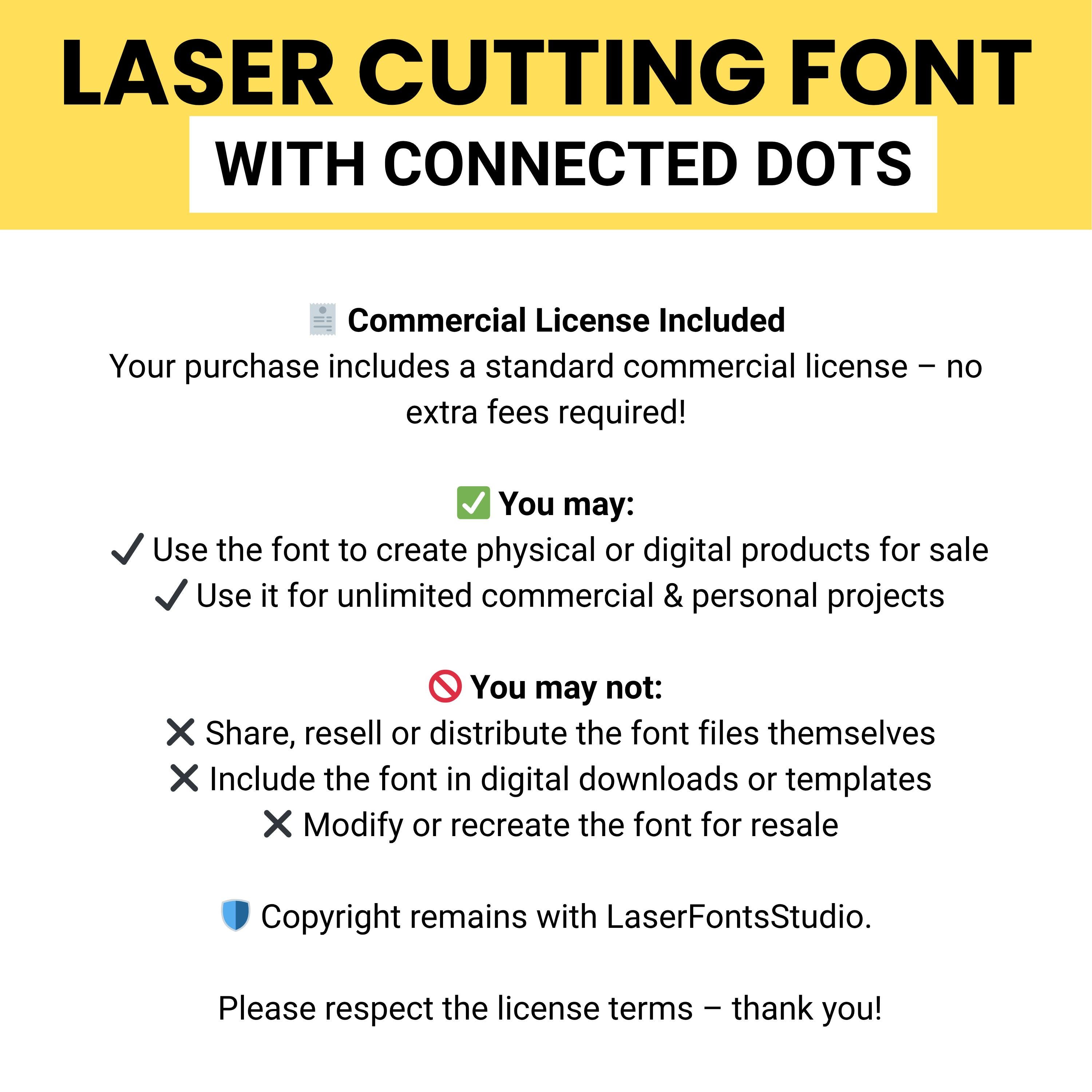 Laser Ready Connected Font, No Rework Needed, Font for Laser Cutting ...