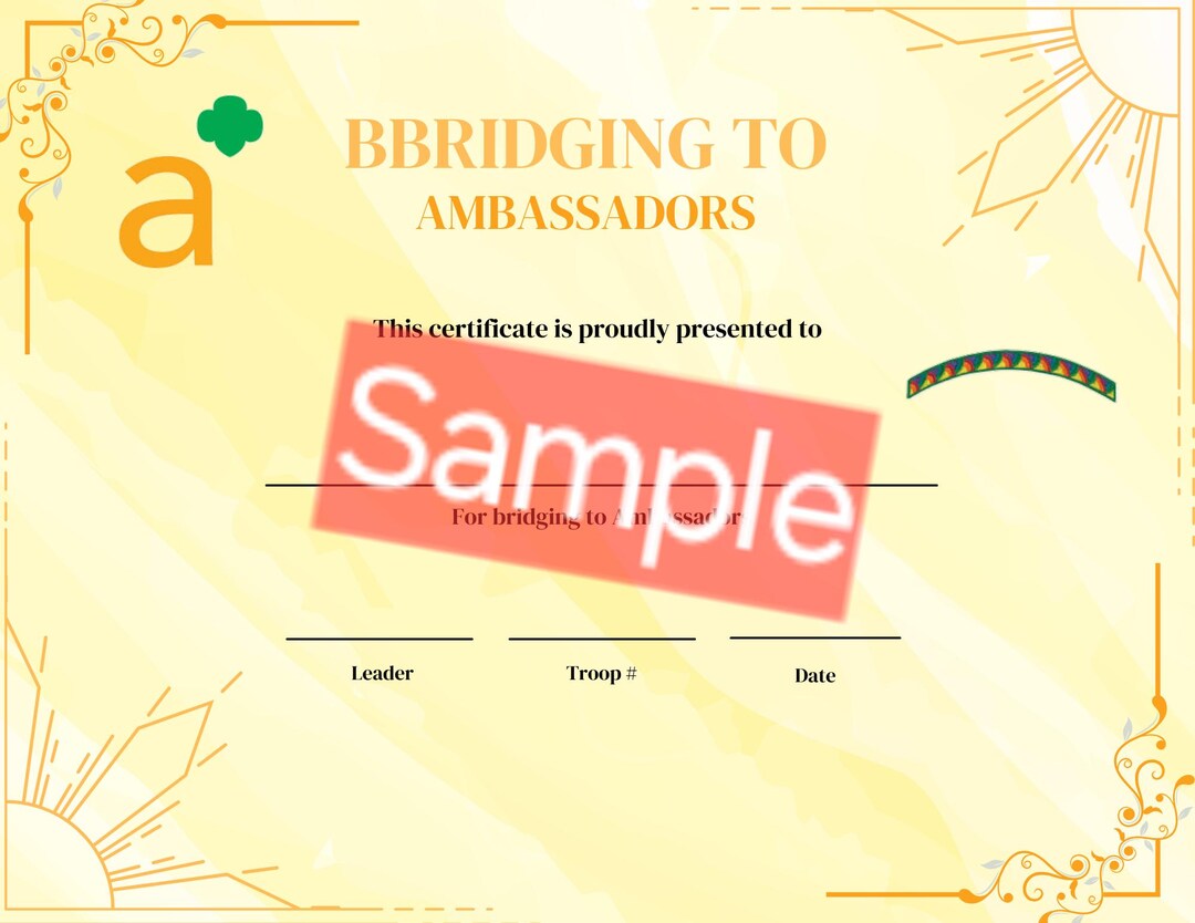 Bridging to Ambassadors Certificate - Etsy