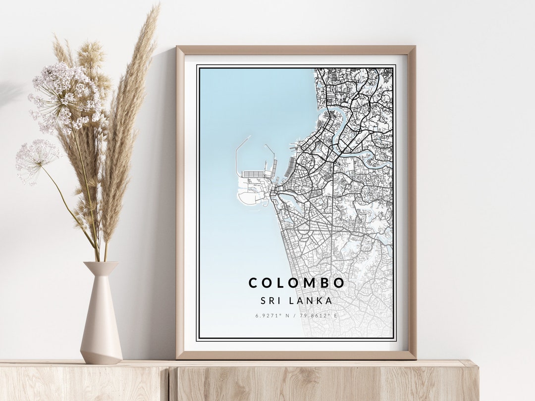 Colombo City Map Print | Colombo Poster | Wall Art | Geographic Print ...