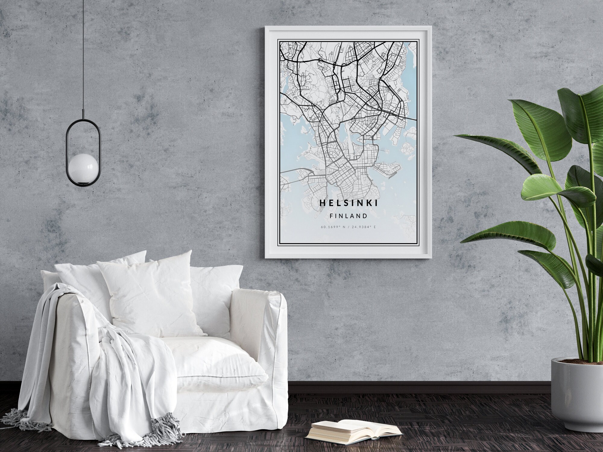 Helsinki City Map Print | Helsinki Poster | Wall Art | Geographic Print ...