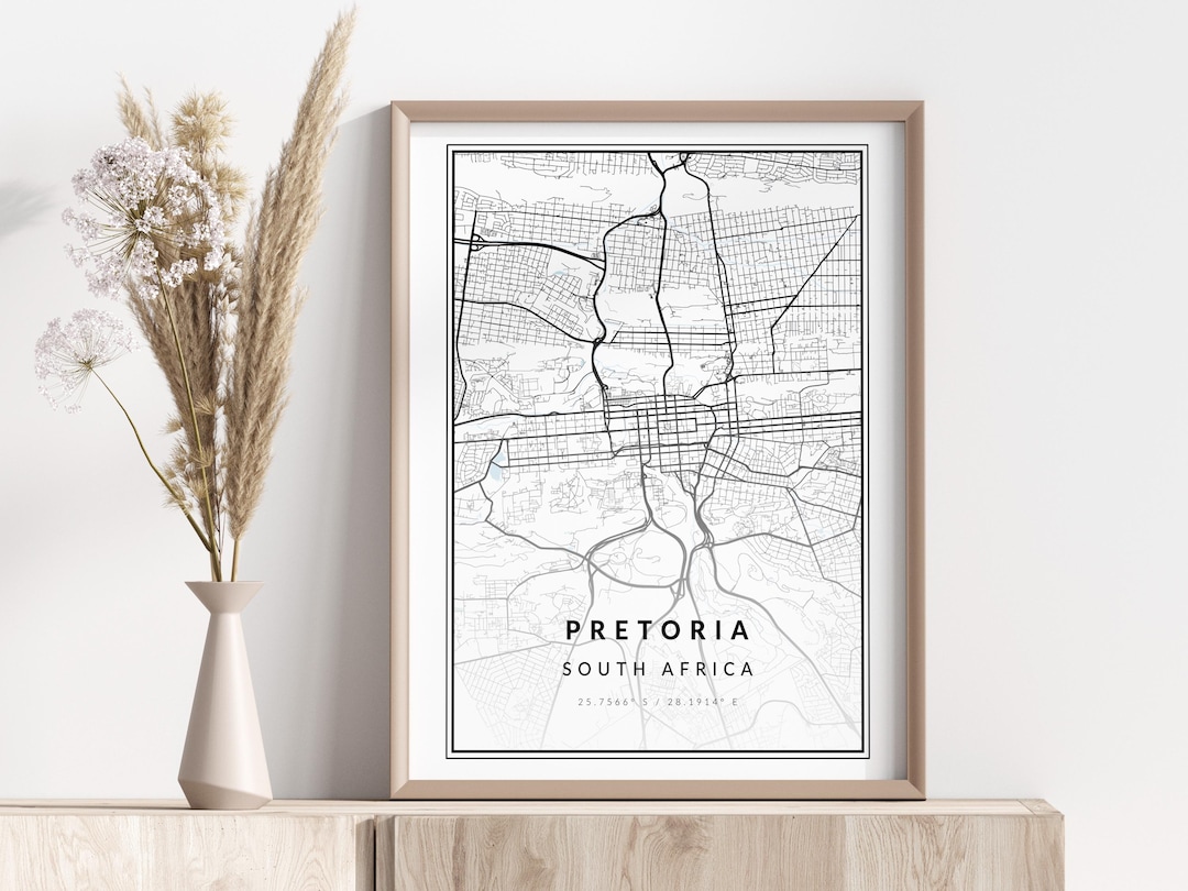 Pretoria City Map Print | Pretoria Poster | Wall Art | Geographic Print ...