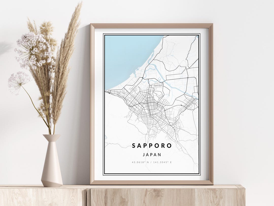 Sapporo City Map Print | Sapporo Poster | Wall Art | Geographic Print ...