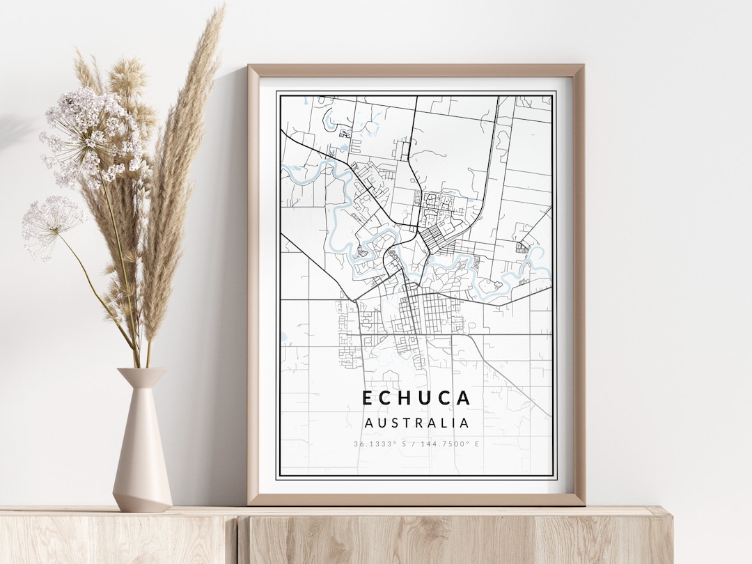 Echuca City Map Print | Echuca Poster | Wall Art | Geographic Print ...