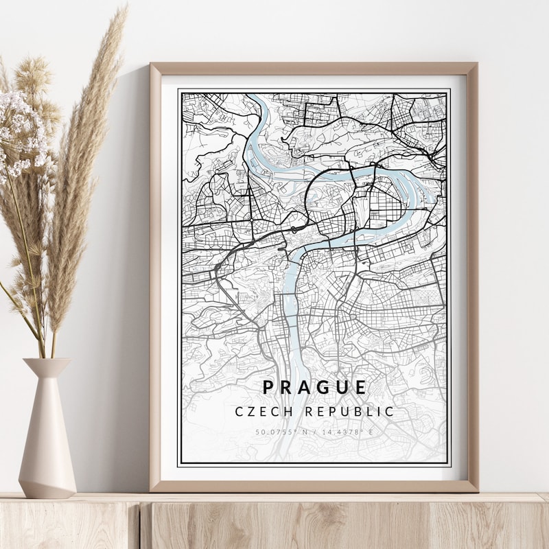 Prague Map Print - Etsy