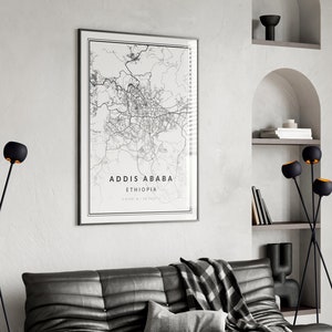 Addis Ababa Map Print | Addis Ababa Poster | Wall Art | Geographic ...