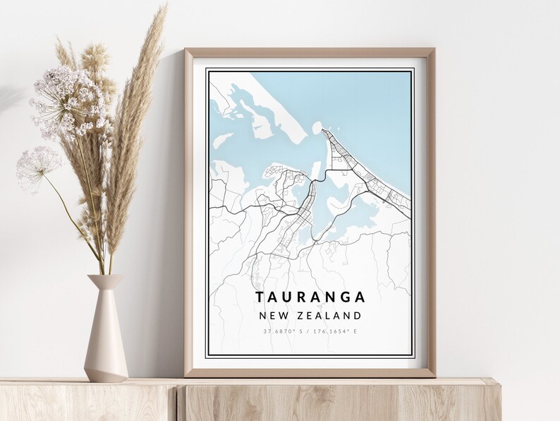 Tauranga City Map Print | Tauranga Poster | Wall Art | Geographic Print ...