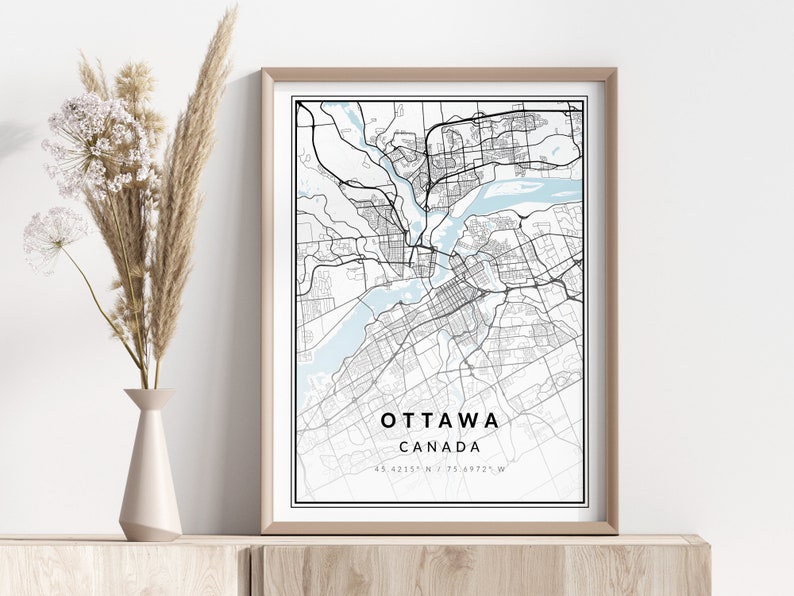 Ottawa Map Print | Ottawa Poster | Wall Art | Geographic Print ...