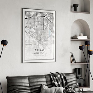 Dallas City Map Print | Dallas Poster | Wall Art | Geographic Print ...