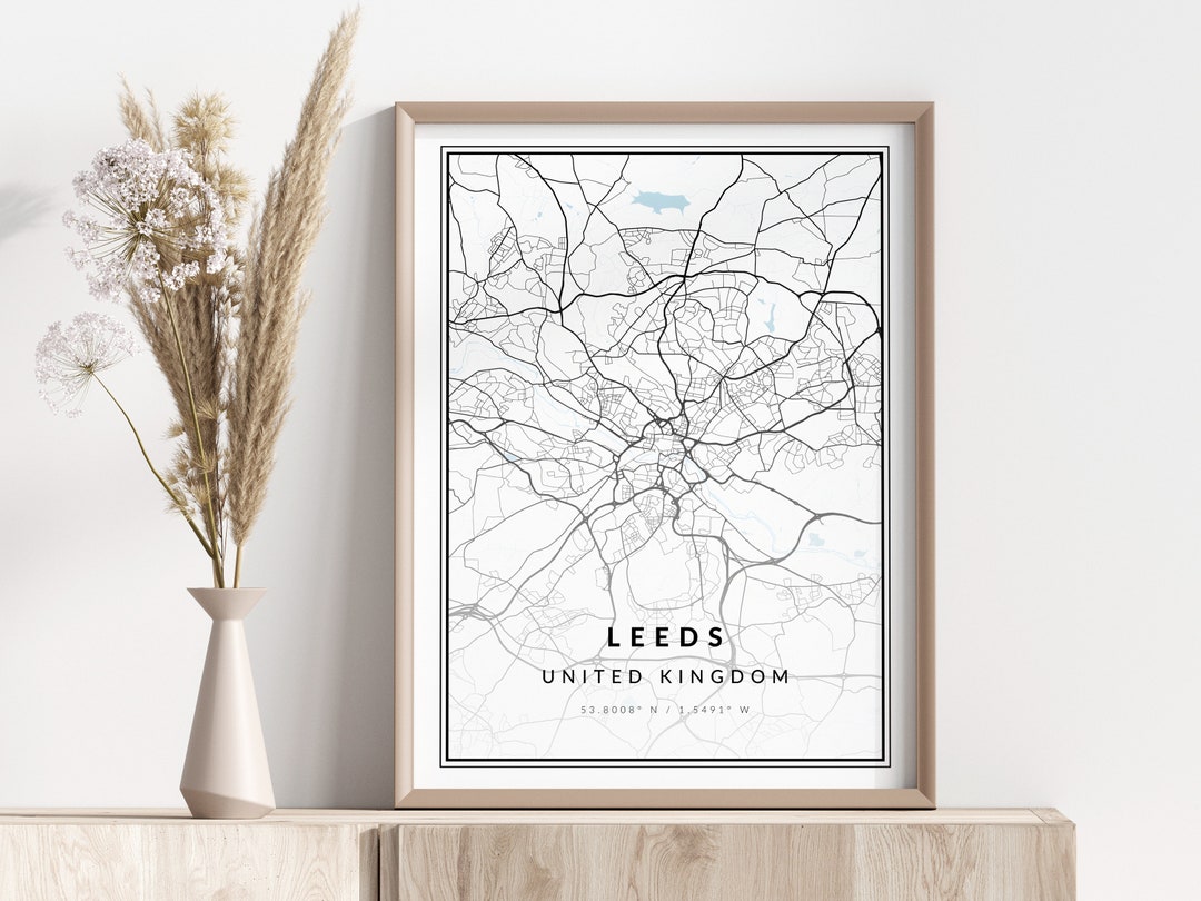 Leeds City Map Print | Leeds Poster | Wall Art | Geographic Print ...