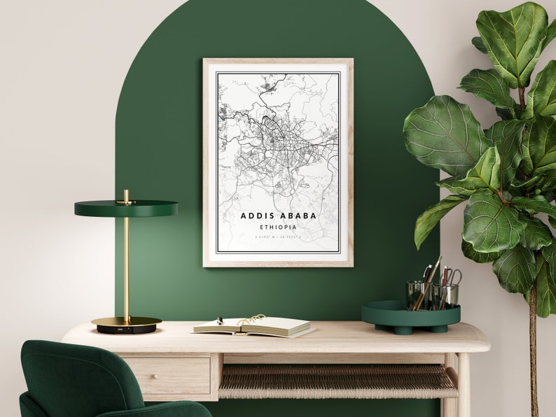 Addis Ababa Map Print | Addis Ababa Poster | Wall Art | Geographic ...