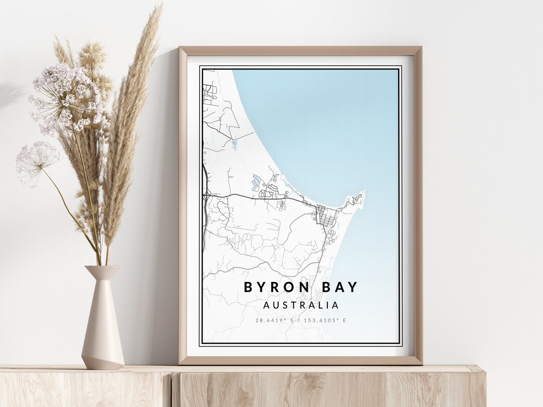 Byron Bay City Map Print | Byron Bay Poster | Wall Art | Geographic ...