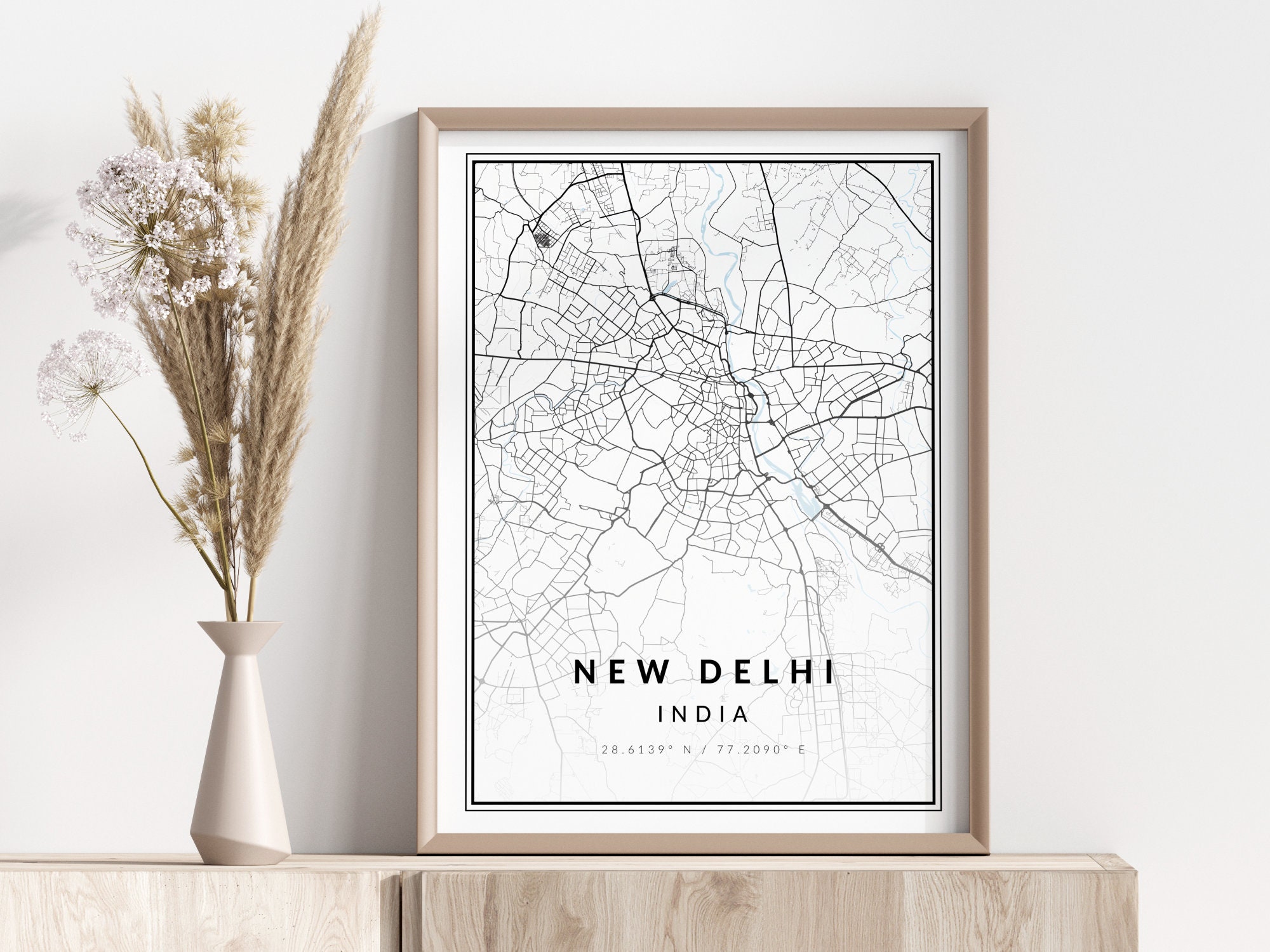 New Delhi City Map Print | New Delhi Poster | Wall Art | Geographic ...