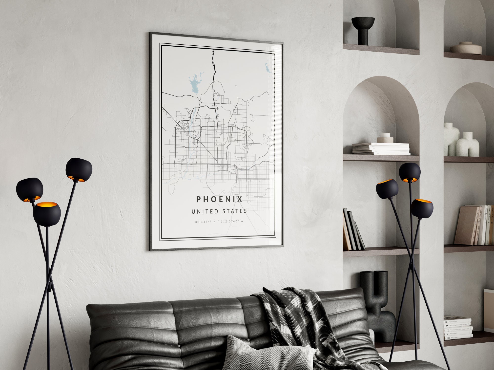 Phoenix City Map Print | Phoenix Poster | Wall Art | Geographic Print ...