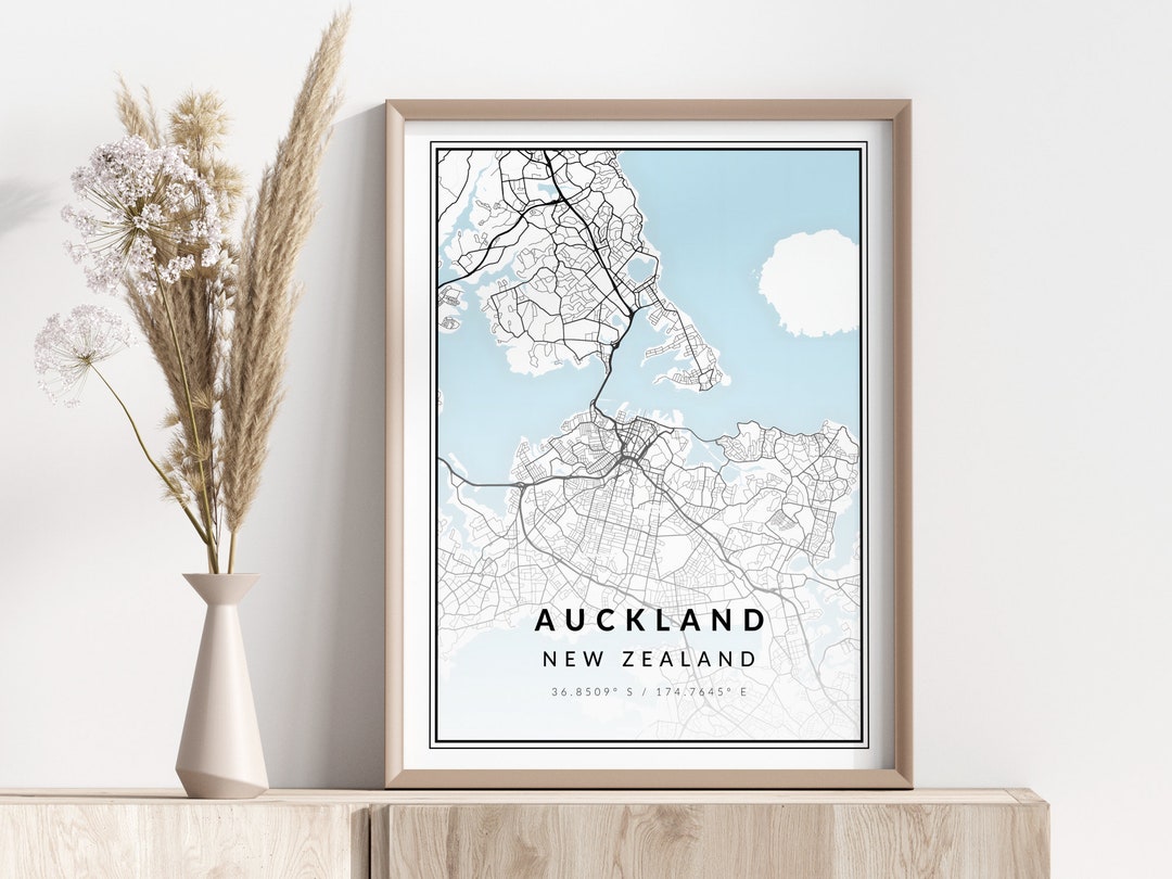 Auckland City Map Print | Auckland Poster | Wall Art | Geographic Print ...
