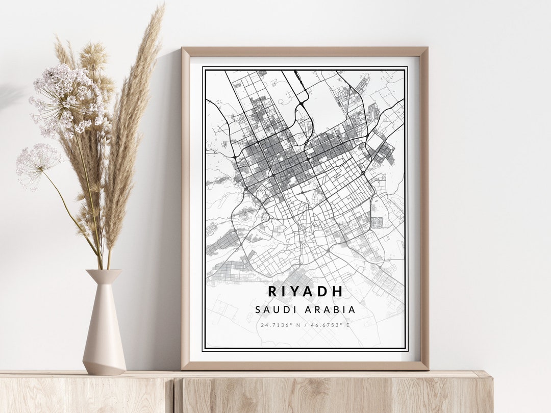 Riyadh City Map Print | Riyadh Poster | Wall Art | Geographic Print ...