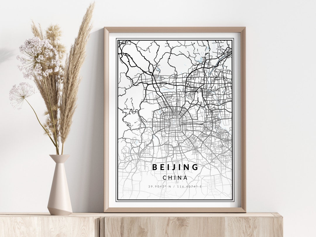 Beijing City Map Print | Beijing Poster | Wall Art | Geographic Print ...