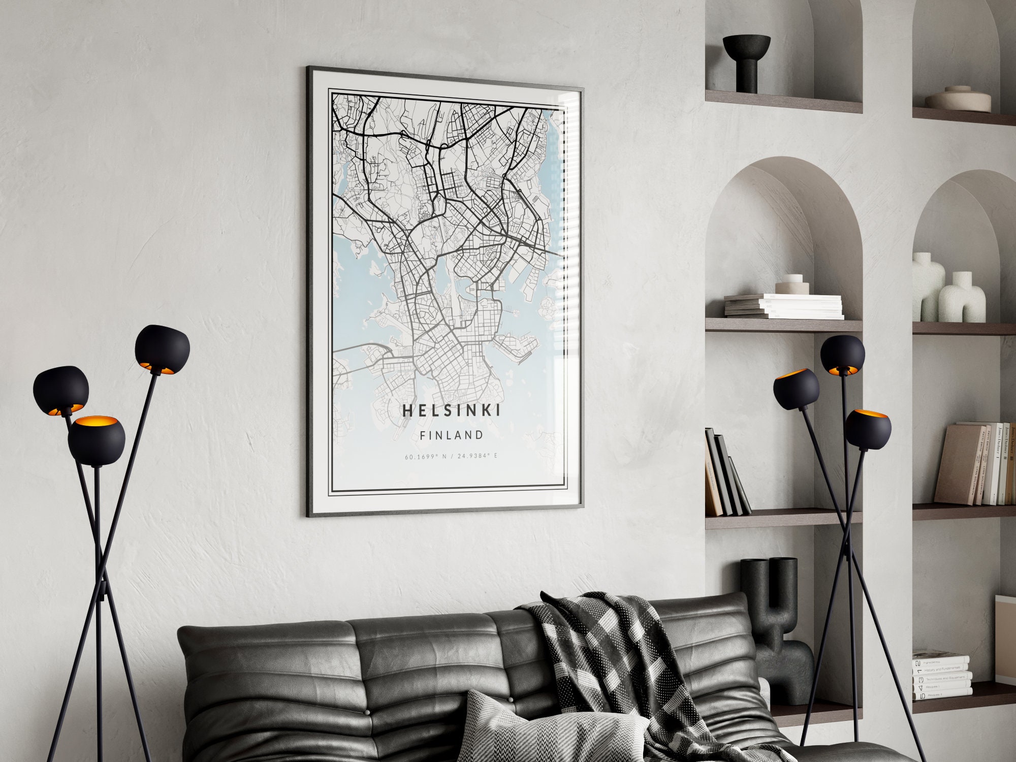 Helsinki City Map Print | Helsinki Poster | Wall Art | Geographic Print ...