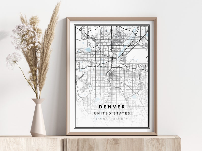 Denver City Map Print | Denver Poster | Wall Art | Geographic Print ...