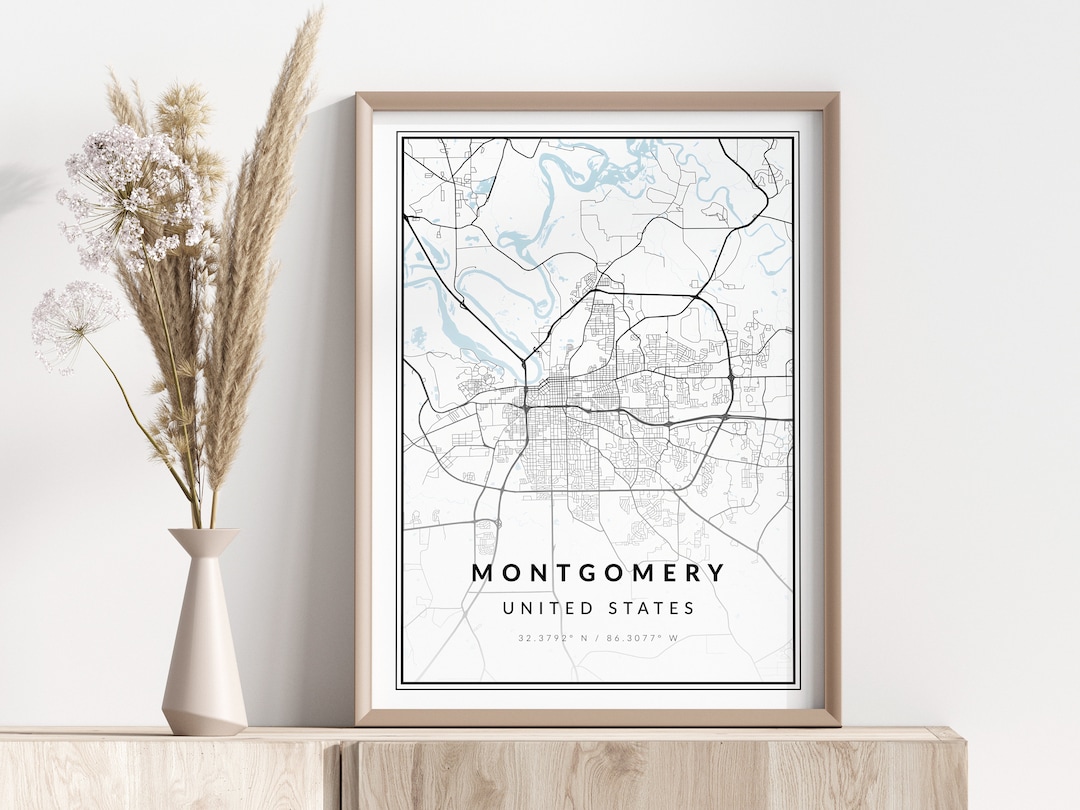 Montgomery City Map Print | Montgomery Poster | Wall Art | Geographic ...