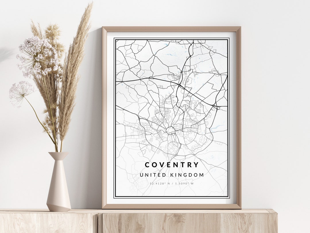 Coventry City Map Print | Coventry Poster | Wall Art | Geographic Print ...