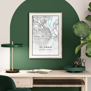 St. Louis City Map Print | St. Louis Poster | Wall Art | Geographic ...