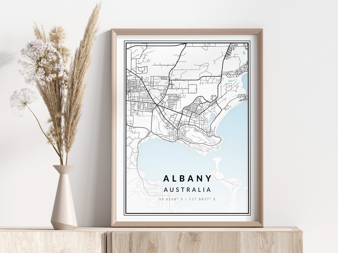 Albany City Map Print | Albany Poster | Wall Art | Geographic Print ...