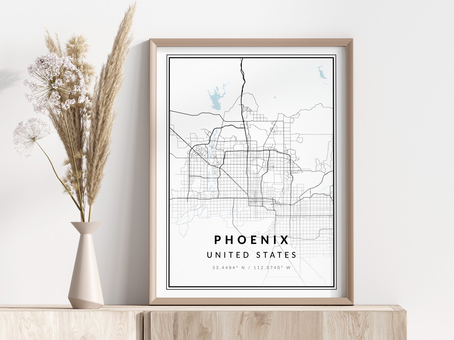 Phoenix City Map Print | Phoenix Poster | Wall Art | Geographic Print ...