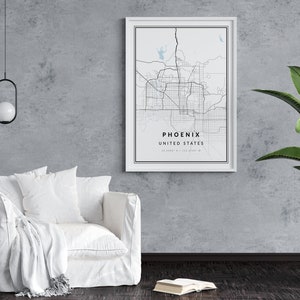 Phoenix City Map Print | Phoenix Poster | Wall Art | Geographic Print ...