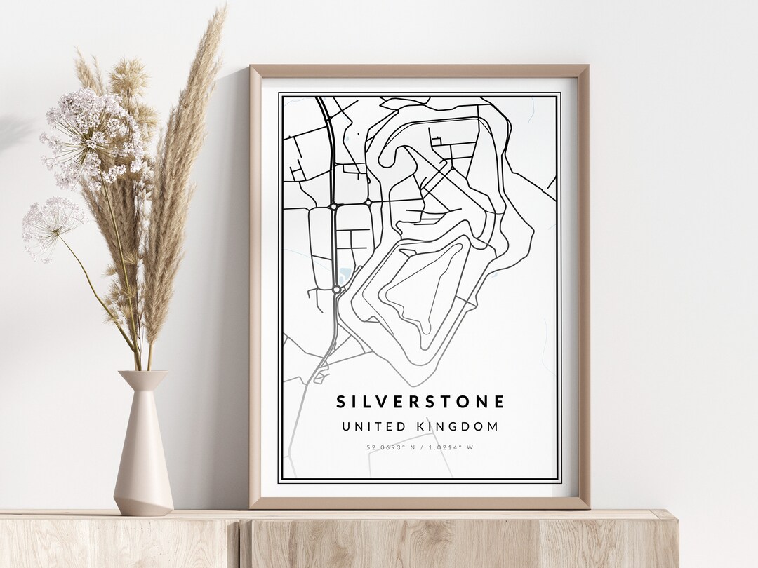 Silverstone Map Print | Silverstone Poster | Wall Art | Geographic ...