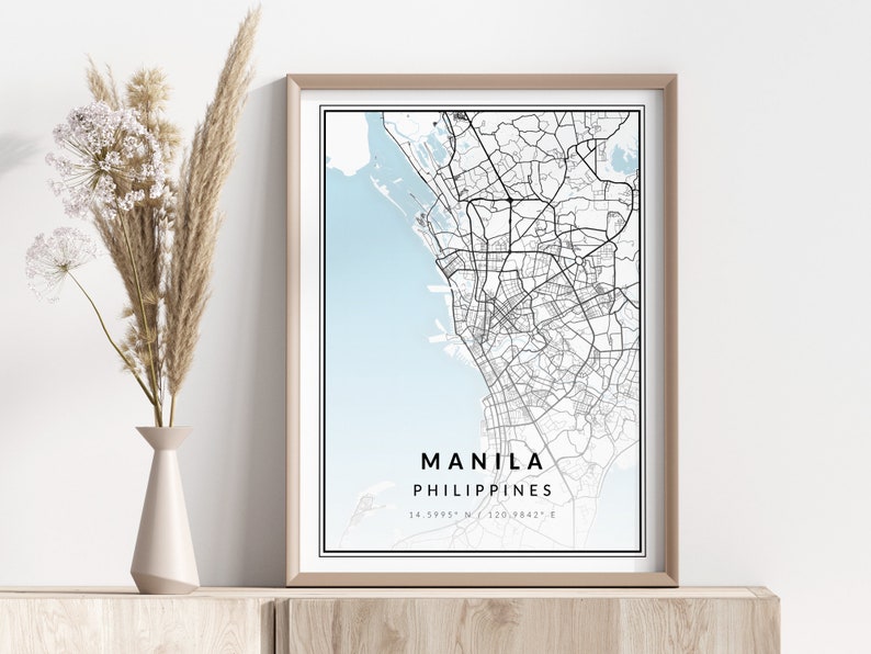 Manila City Map Print | Manila Poster | Wall Art | Geographic Print ...