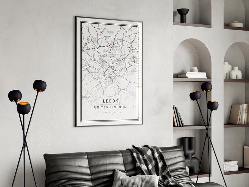 Leeds City Map Print | Leeds Poster | Wall Art | Geographic Print ...
