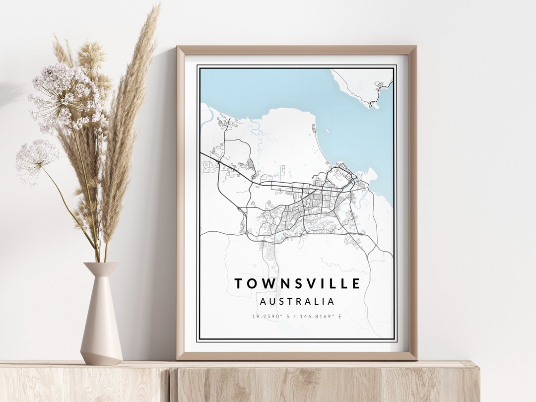 Townsville Map Print | Townsville Poster | Wall Art | Geographic Print ...