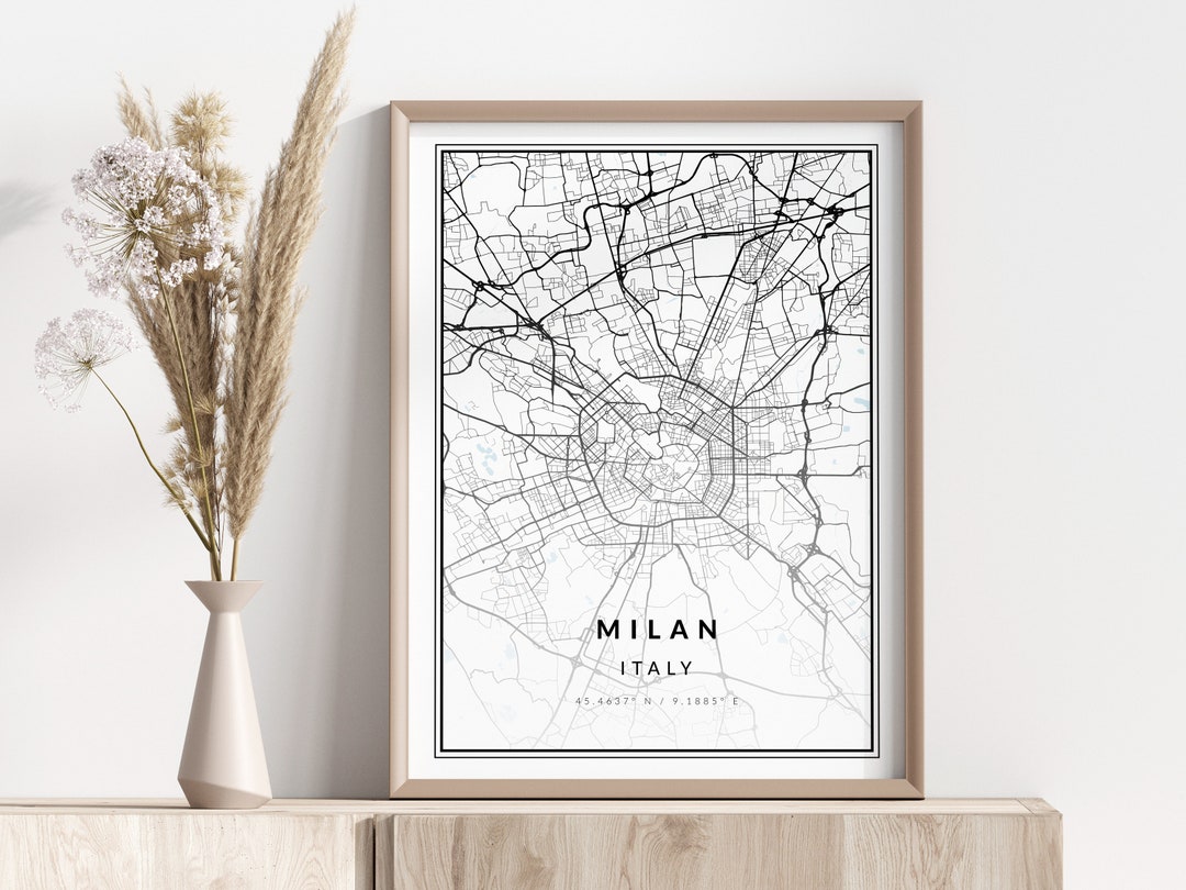 Milan City Map Print | Milan Poster | Wall Art | Geographic Print ...