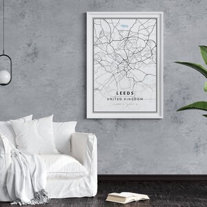 Leeds City Map Print Leeds Poster Wall Art Geographic Print Digital ...